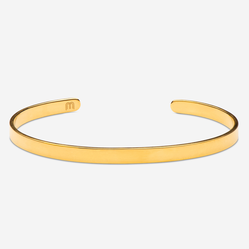 Armreif Gold für Sie & Ihn aus Sterlingsilber 24 KT vergoldet